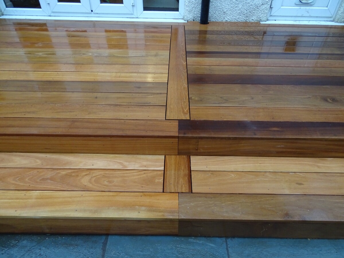 Yellow Balau Hardwood Decking Installation in Worcester Park ...